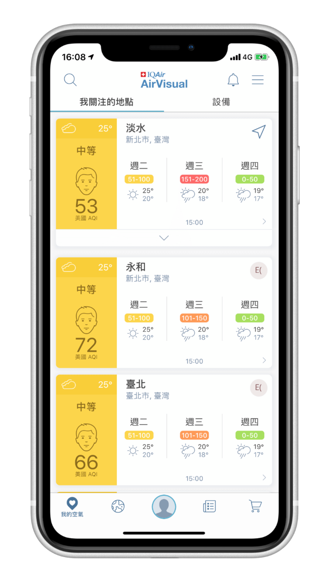空氣品質 APP - AirVisual，空汙 PM2.5、AQI 一目瞭然 - 塔科女子